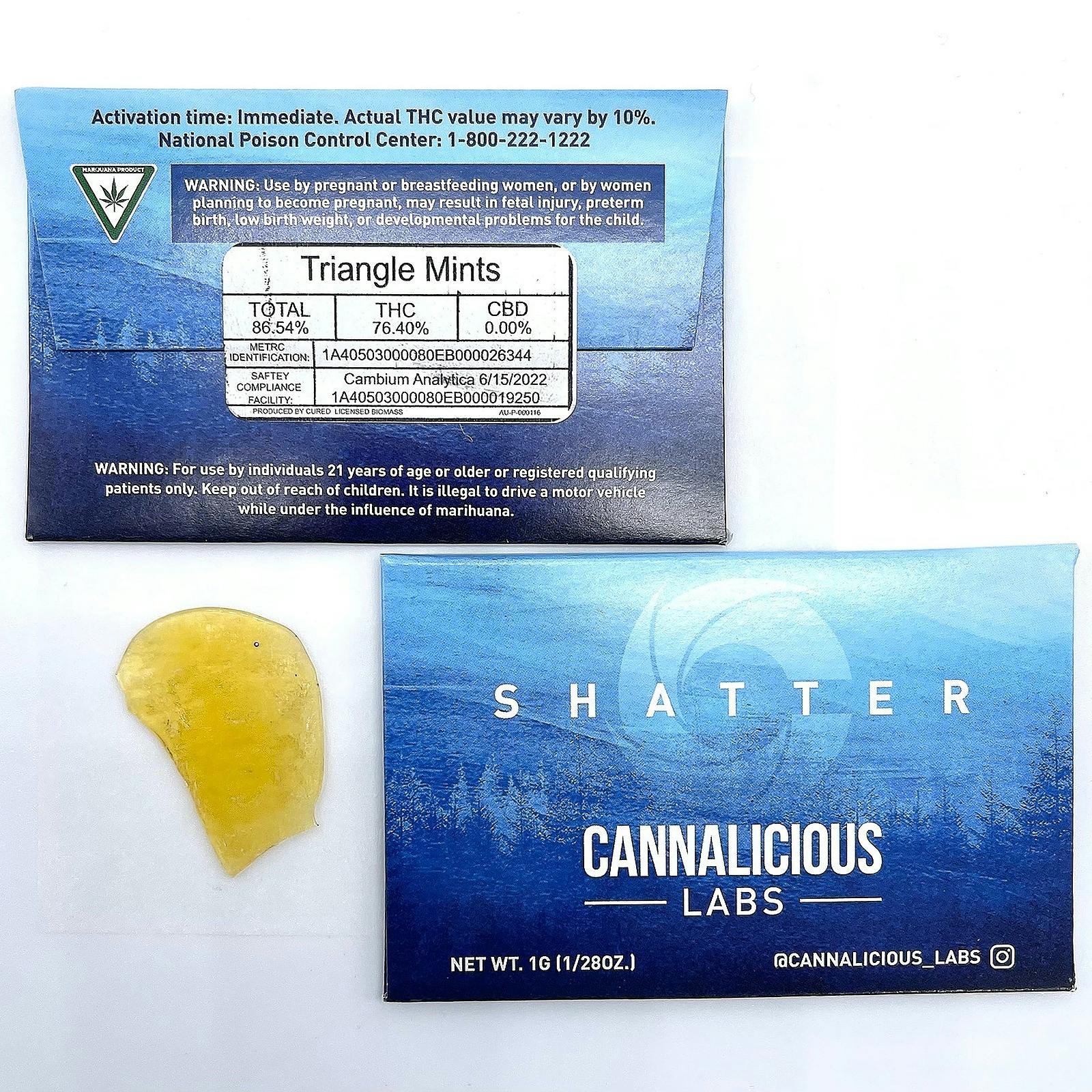 Cannalicious Labs: Triangle Mints Shatter 1.0 g | Leafly