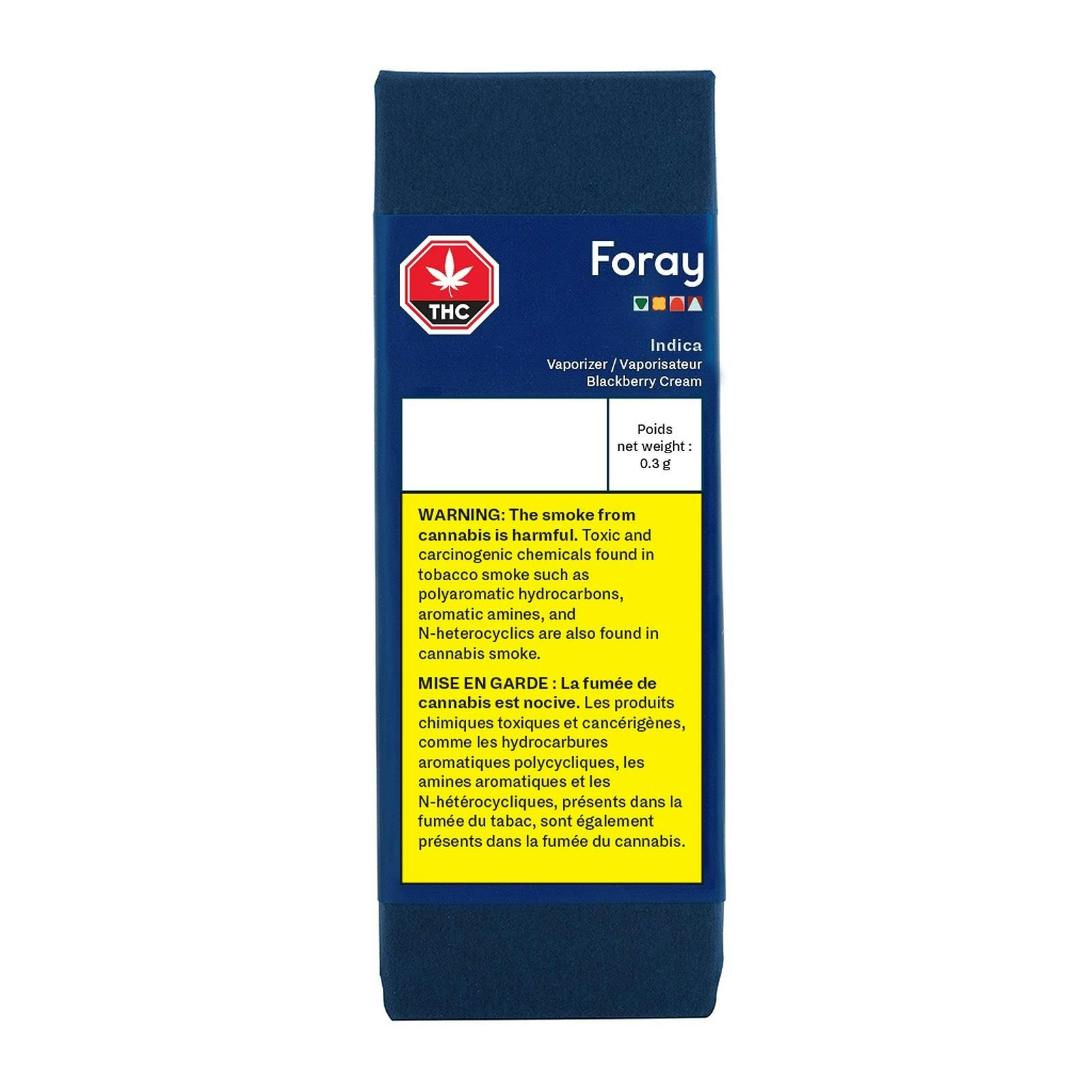 Foray: Blackberry Cream Disposable Vape Pen - 0.3 g | Leafly