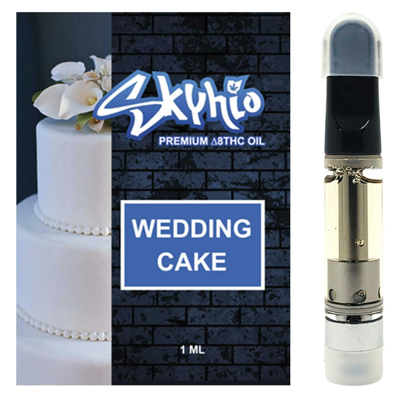 Skyhio: Delta 8 THC Vape Cartridge: Wedding Cake | Leafly