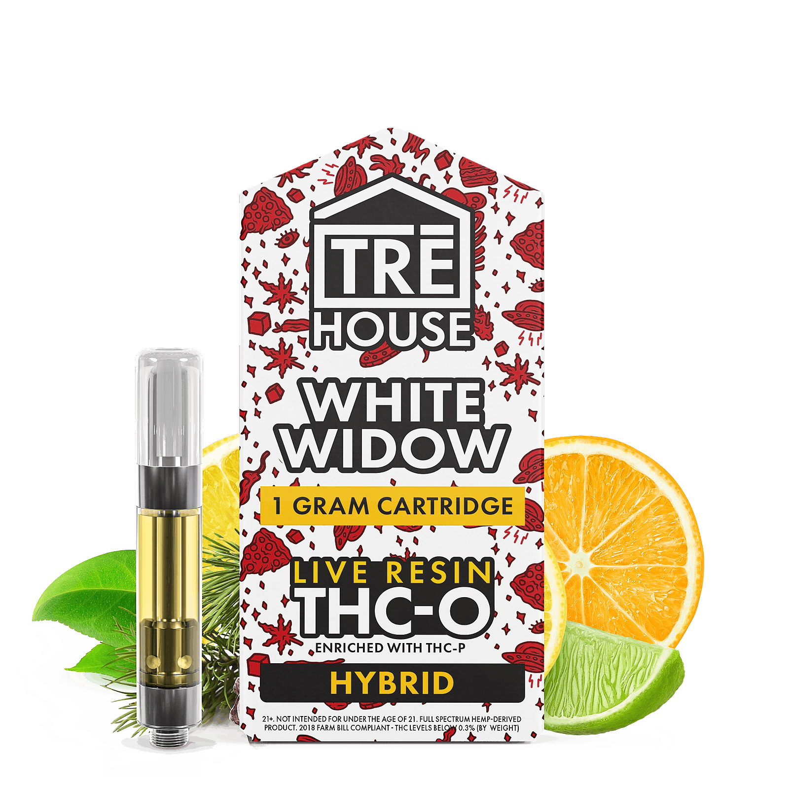 TRĒ House: Live Resin THC-O Cartridge + THC-P – White Widow – Hybrid 1g | Leafly