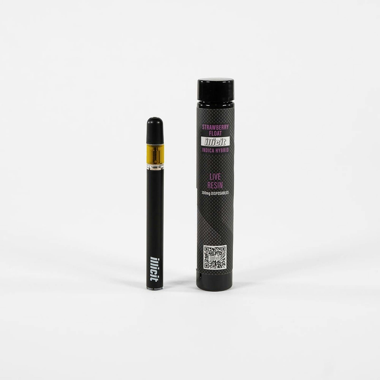 ILLICIT: Strawberry Float Live Resin 300mg Disposable Vape | Leafly