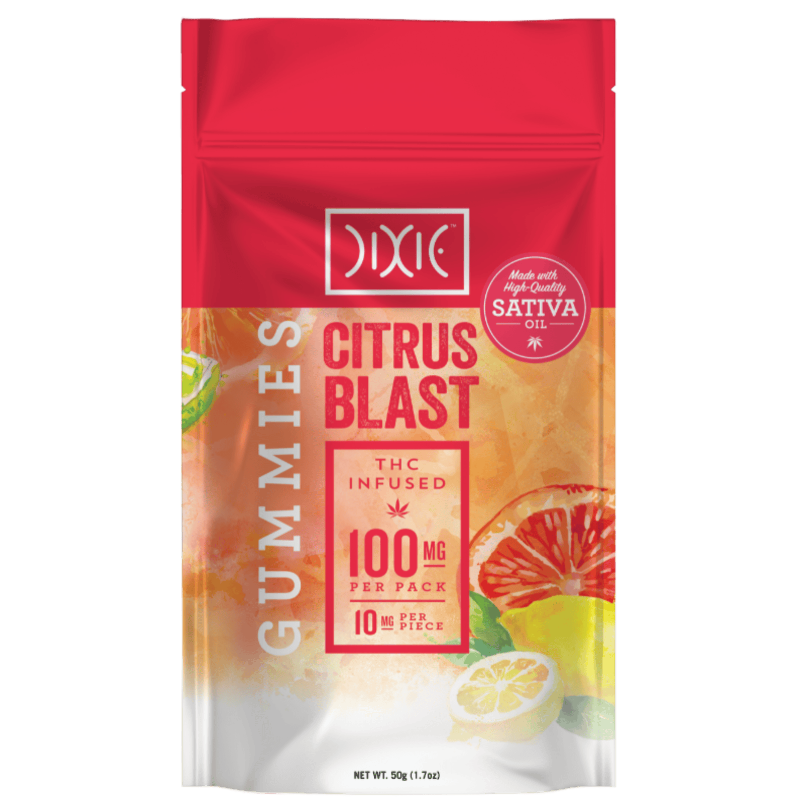 Dixie Brands: Citrus Blast Gummies 100mg 10 Pack | Leafly