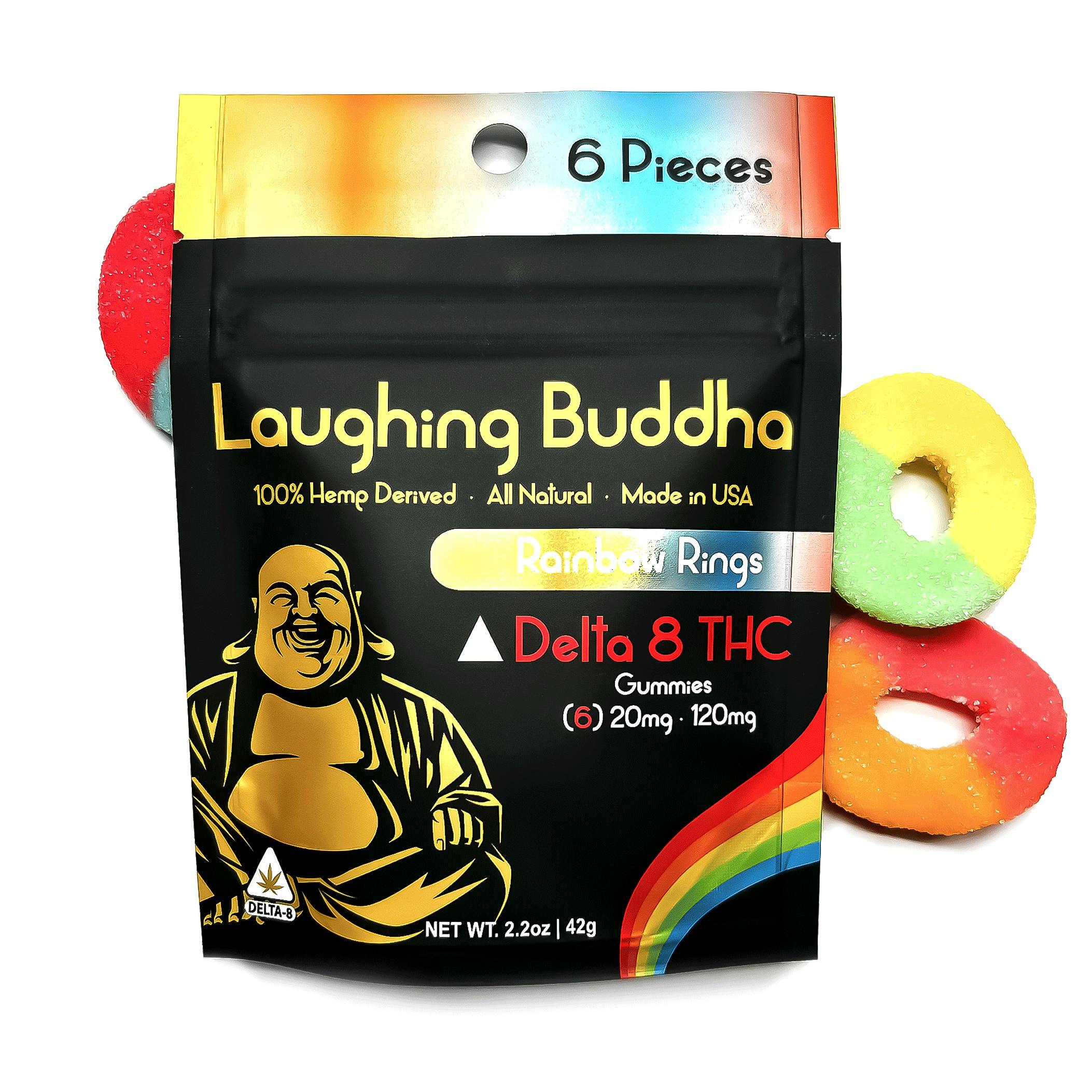 Laughing Buddha: Laughing Buddha Delta 8 THC Rainbow Rings Gummies (6ct ...