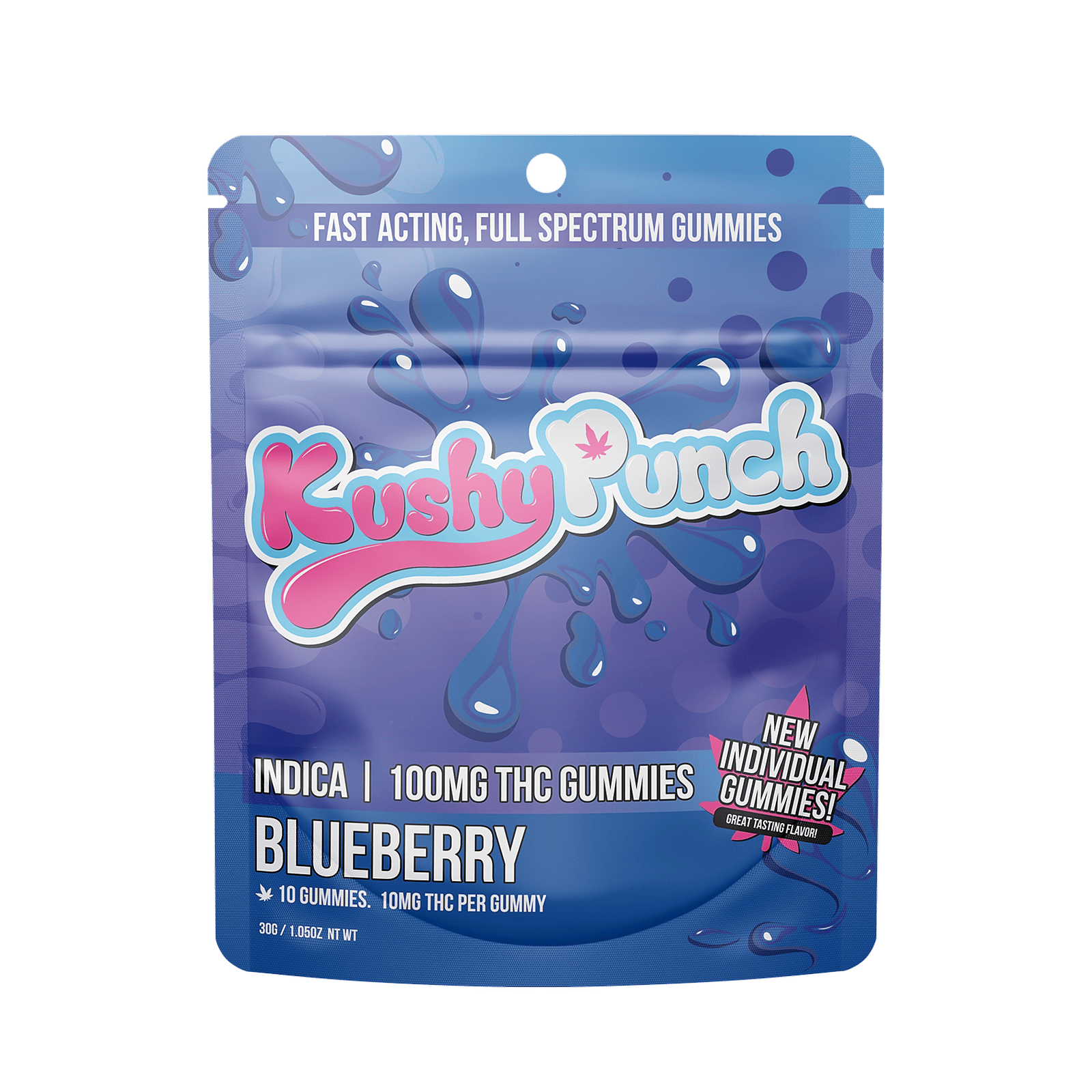 Kushy Punch: KUSHY PUNCH - INDICA BLUEBERRY 100MG Individuals | Leafly