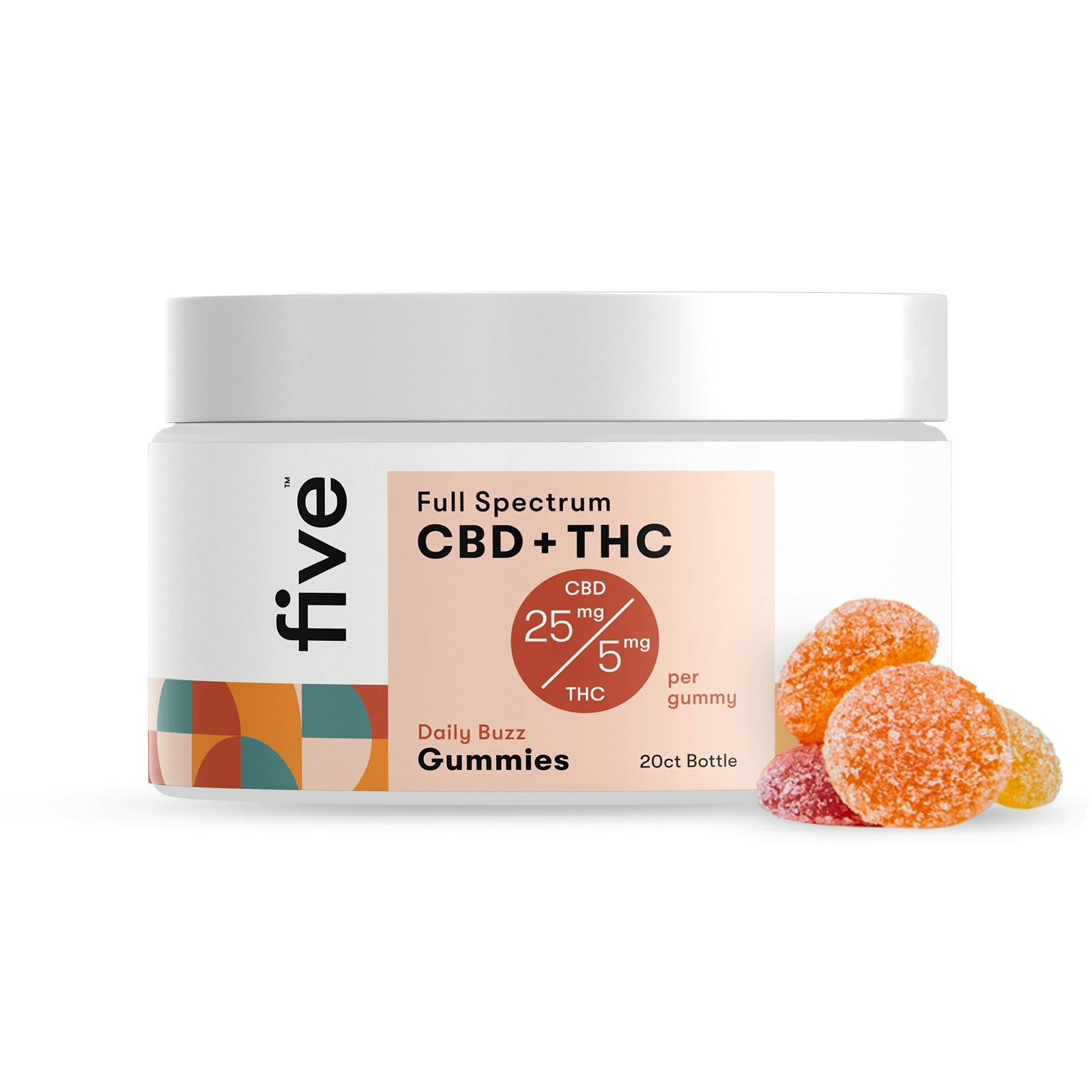 five™: CBD+THC 25mg Daily Buzz Gummies | Leafly